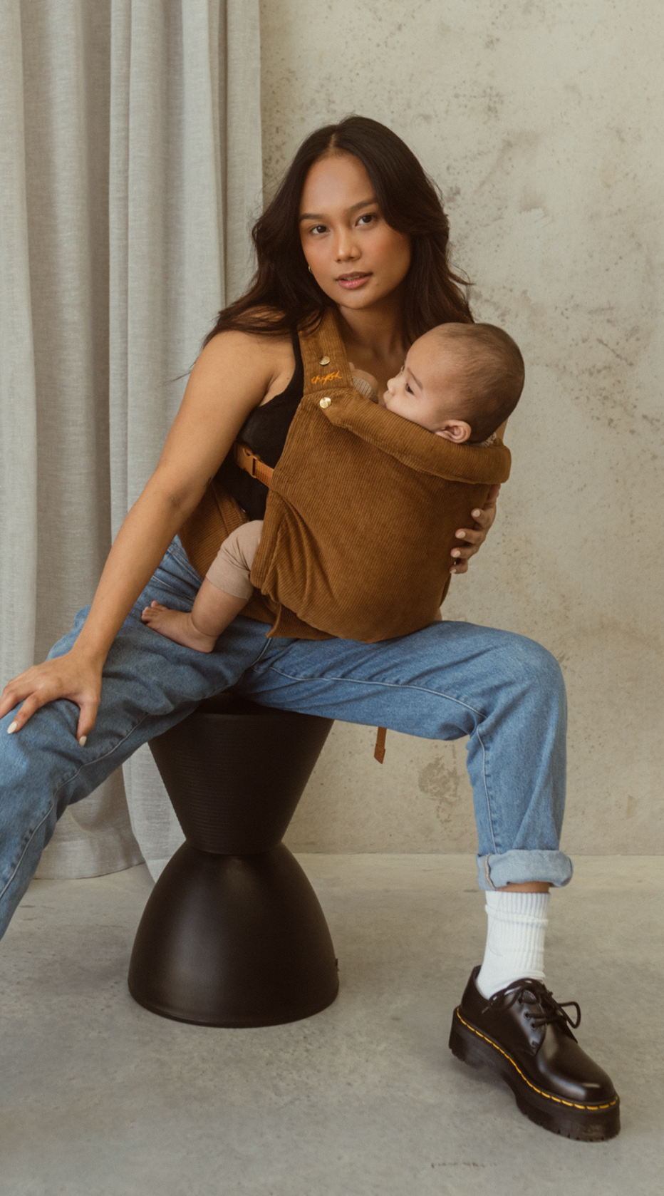 Mocha Cord Clip Baby Carrier - Australia's best Chekoh Clip Carrier